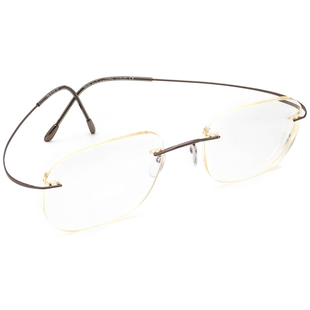 Silhouette Men's Eyeglasses 7799 40 6102 Titan Brown Rimless Frame ...