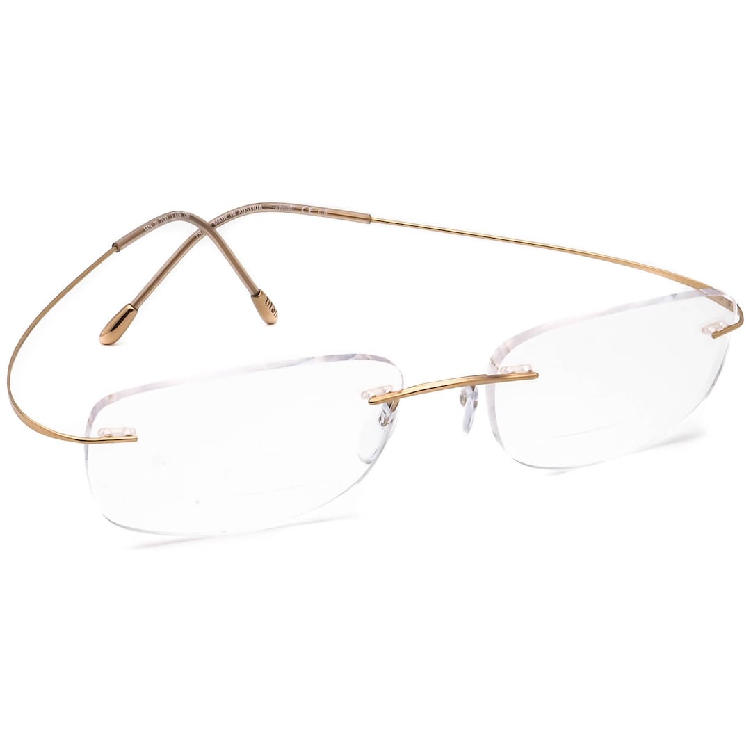 Silhouette Eyeglasses 5515 70 7530 Titan Polished Gold Rimless Frame ...