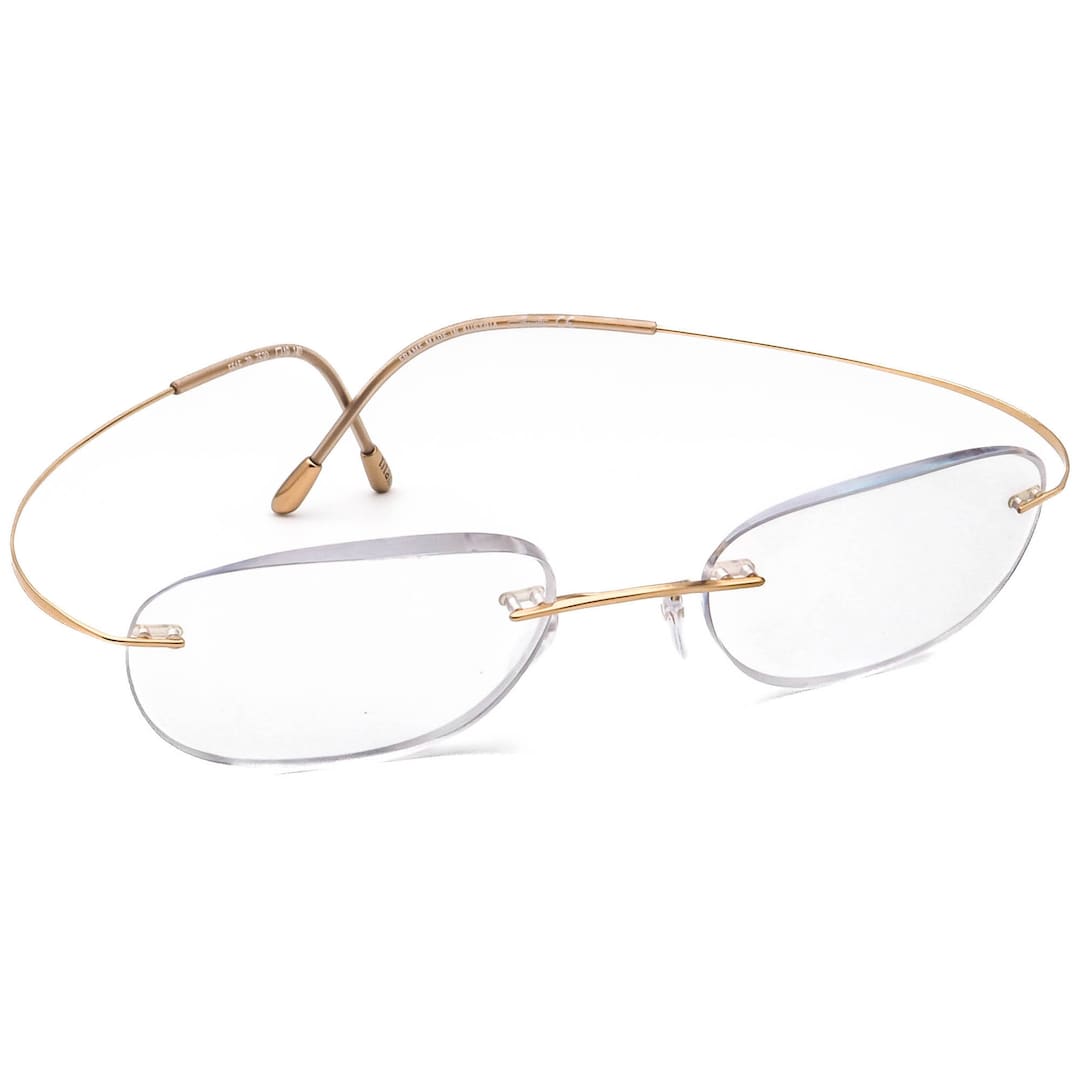 Silhouette Eyeglasses 5515 70 7530 Titan Polished Gold Rimless - Etsy