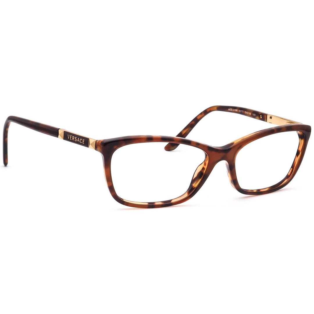 Versace Women's Eyeglasses MOD. 3186 5077 Brown Havana/gold Semi Cat ...