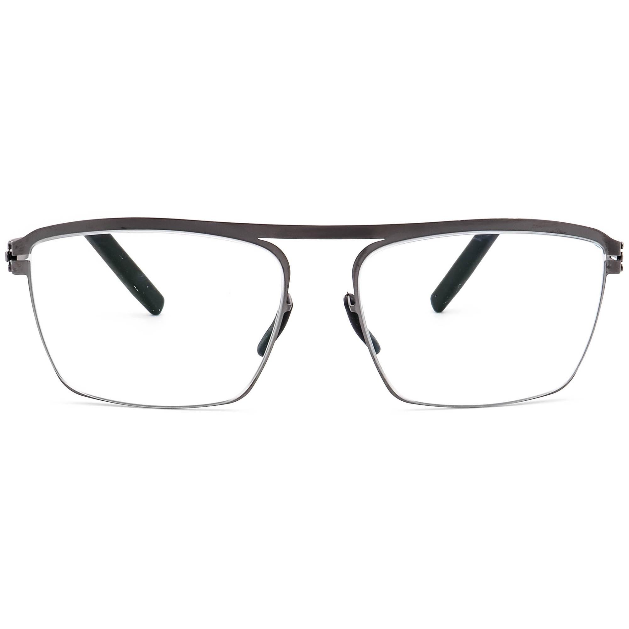 Ic! Berlin Eyeglasses Model Ricken Graphite Square Metal Frame Germany ...