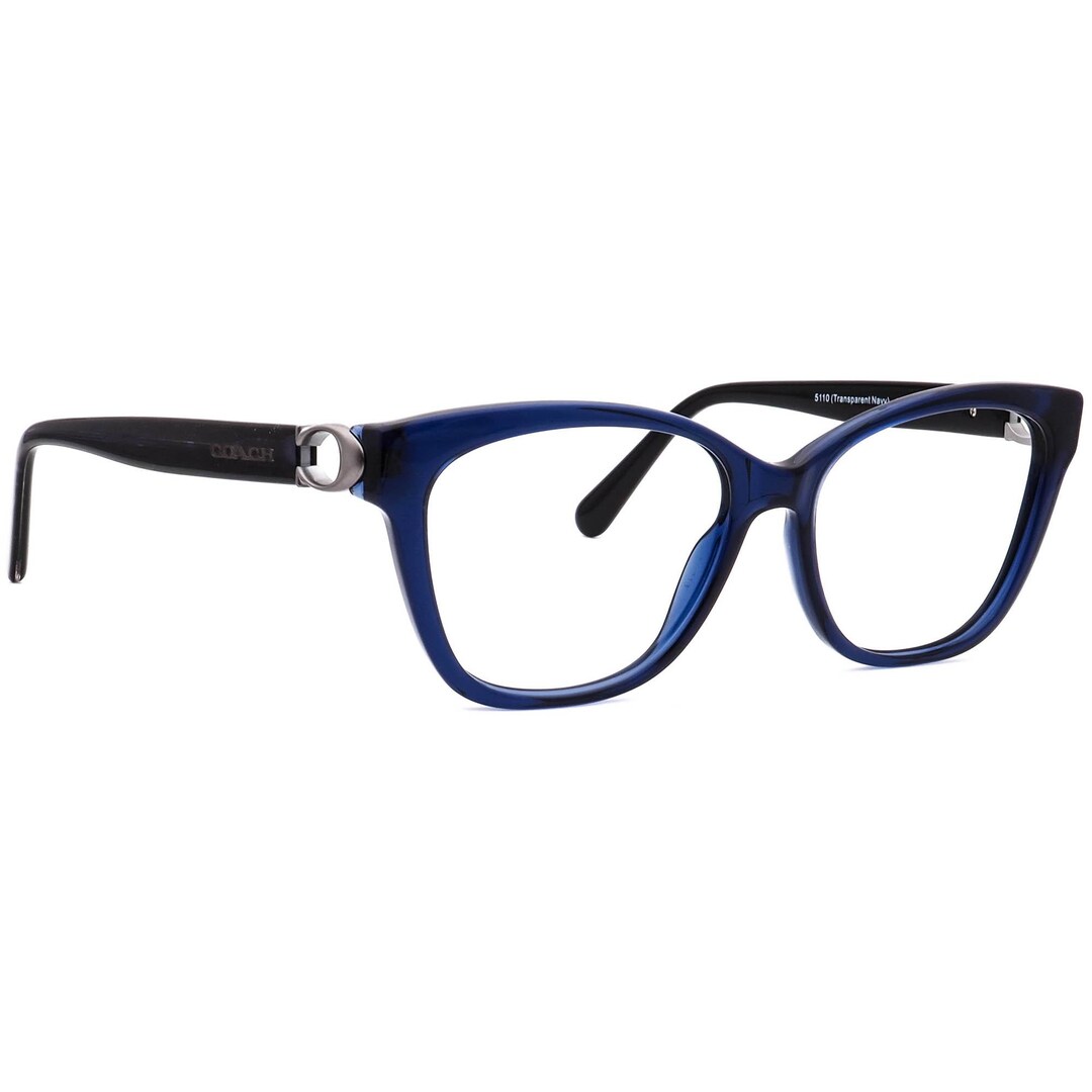 Coach Women's Eyeglasses HC 6120 5110 Transparent Navy Butterfly Frame ...