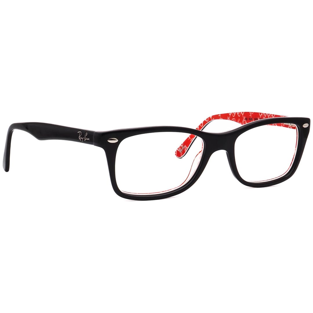 Ray-ban Eyeglasses RB 5228 2479 Polished Black on Red Square Frame 50 ...