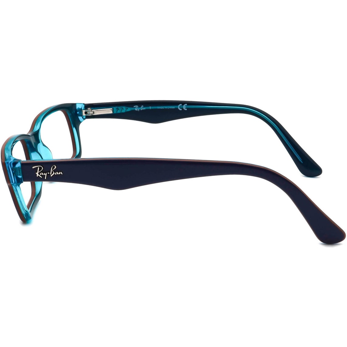 Ray-ban Small Eyeglasses RB 1530 3587 Purple on Turquoise Rectangular ...