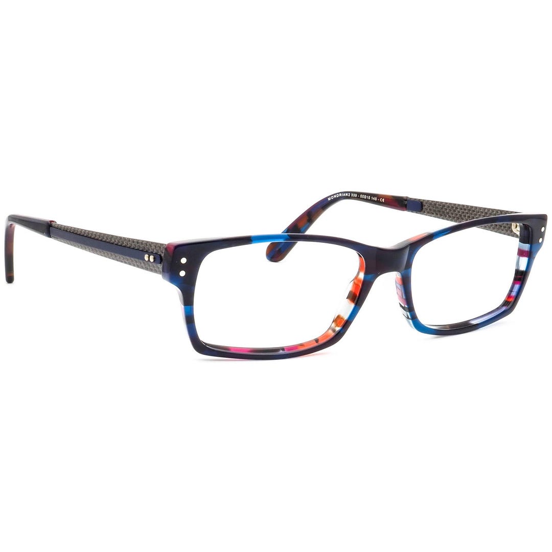 Jean Lafont Eyeglasses Mondrian 2 339 Dark Blue Rectangular Frame ...