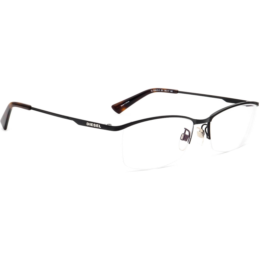 Diesel Eyeglasses DL 5346-D-3 001 Black Half Rim Metal Frame - Etsy