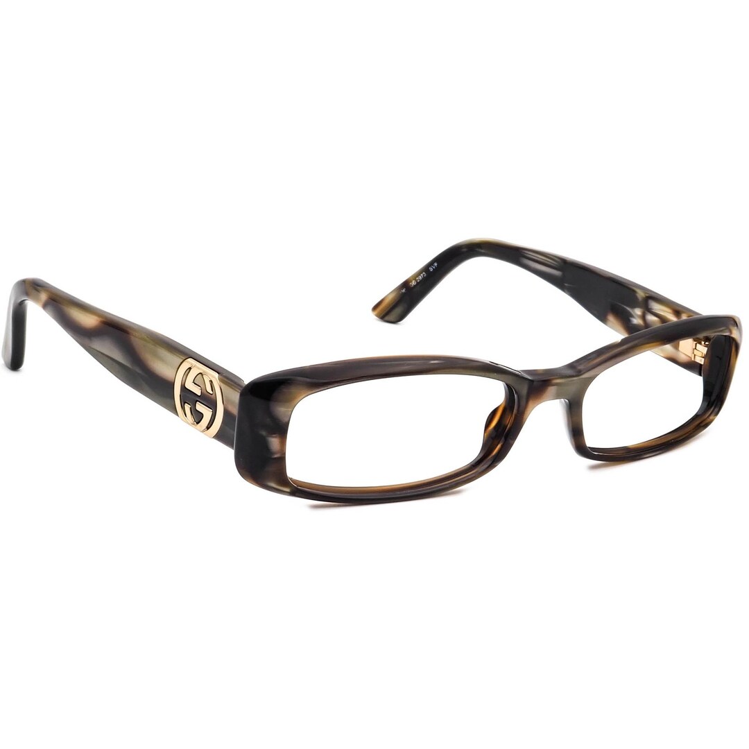 Gucci Women's Eyeglasses GG 2973 SVF Pearl Olive & Brown Rectangular ...