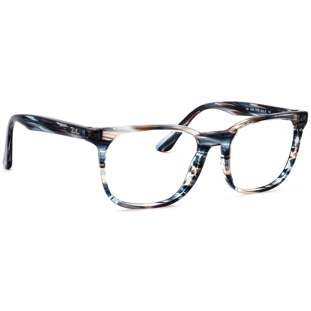 Ray-ban Eyeglasses RB 5369 5750 Polished Striped Blue and Grey Square ...