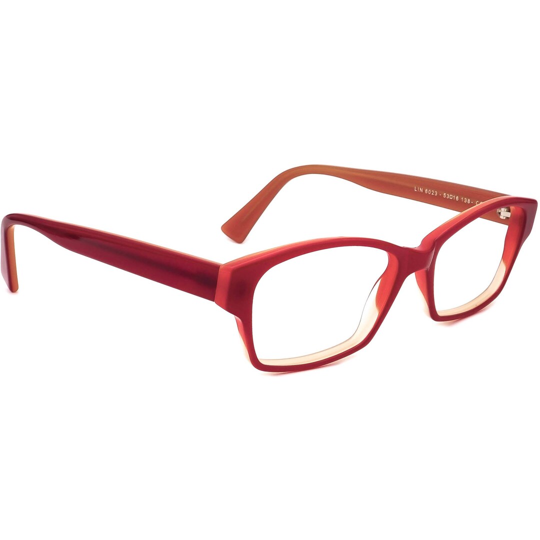 Jean Lafont Eyeglasses Lin 6023 Red/orange Rectangular Frame France 53 ...