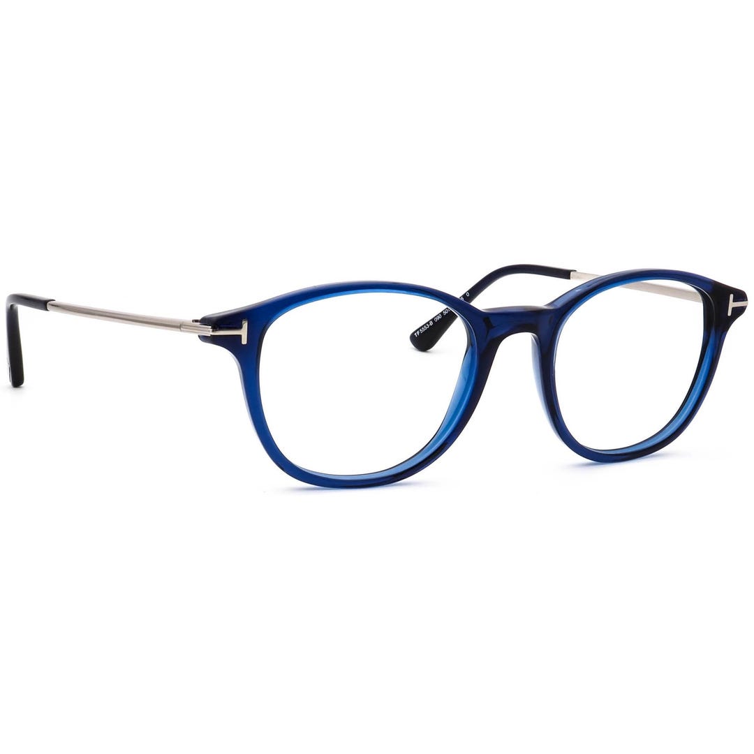 Tom Ford Eyeglasses TF 5553-B 090 Transparent Blue/palladium Panto ...
