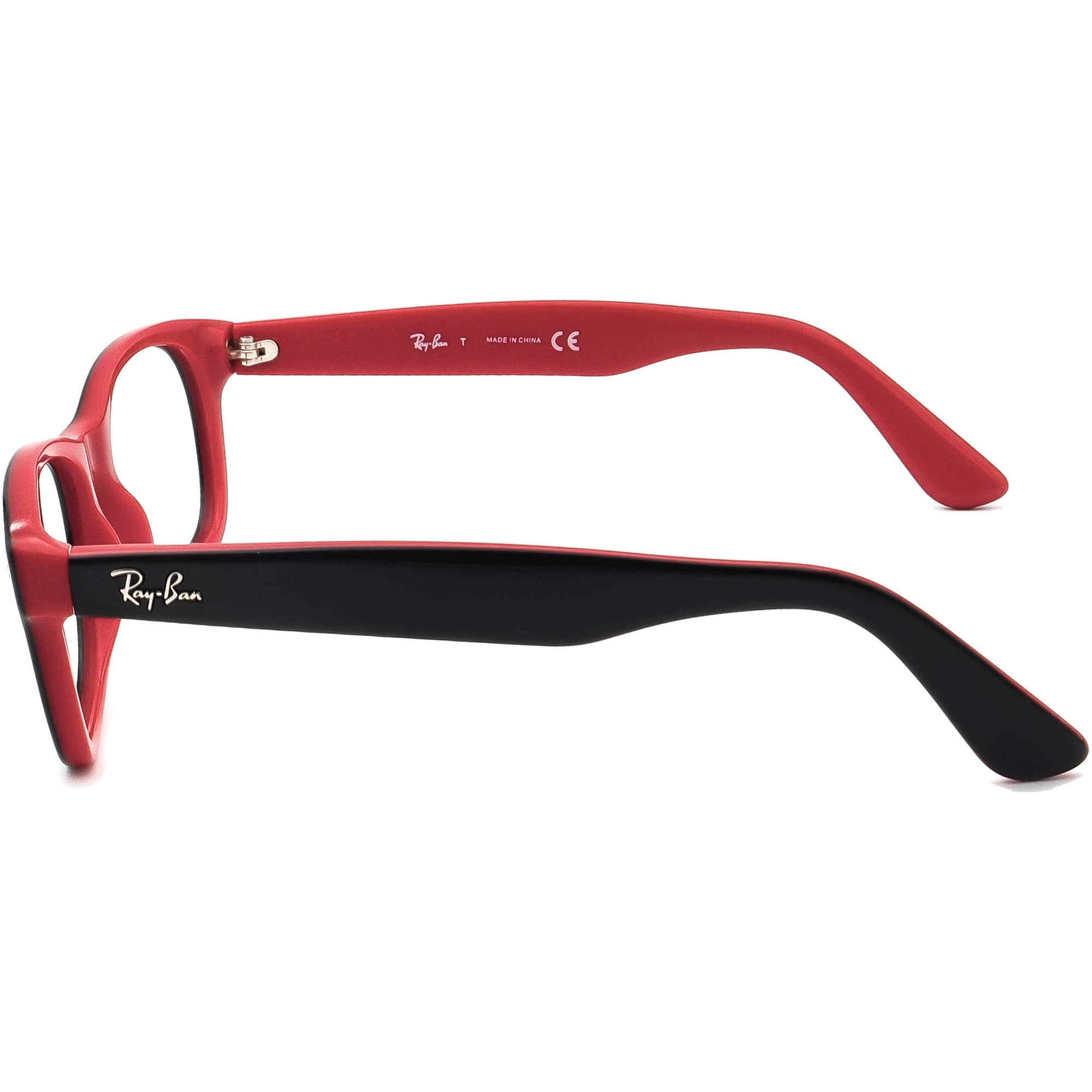 Ray-Ban Small Eyeglasses RB 1528 3573 Black on Red Square | Etsy