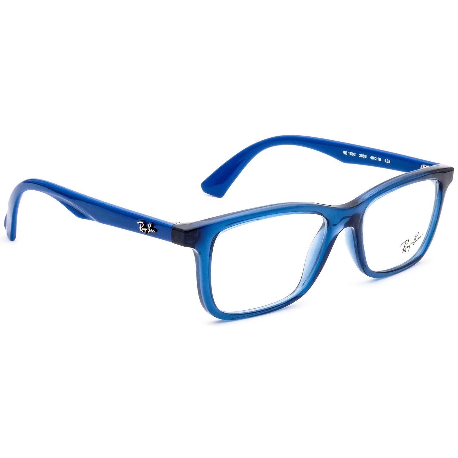 Ray-ban Kids' Eyeglasses RB 1562 3686 Blue Rectangular Frame 48[]16 125 ...