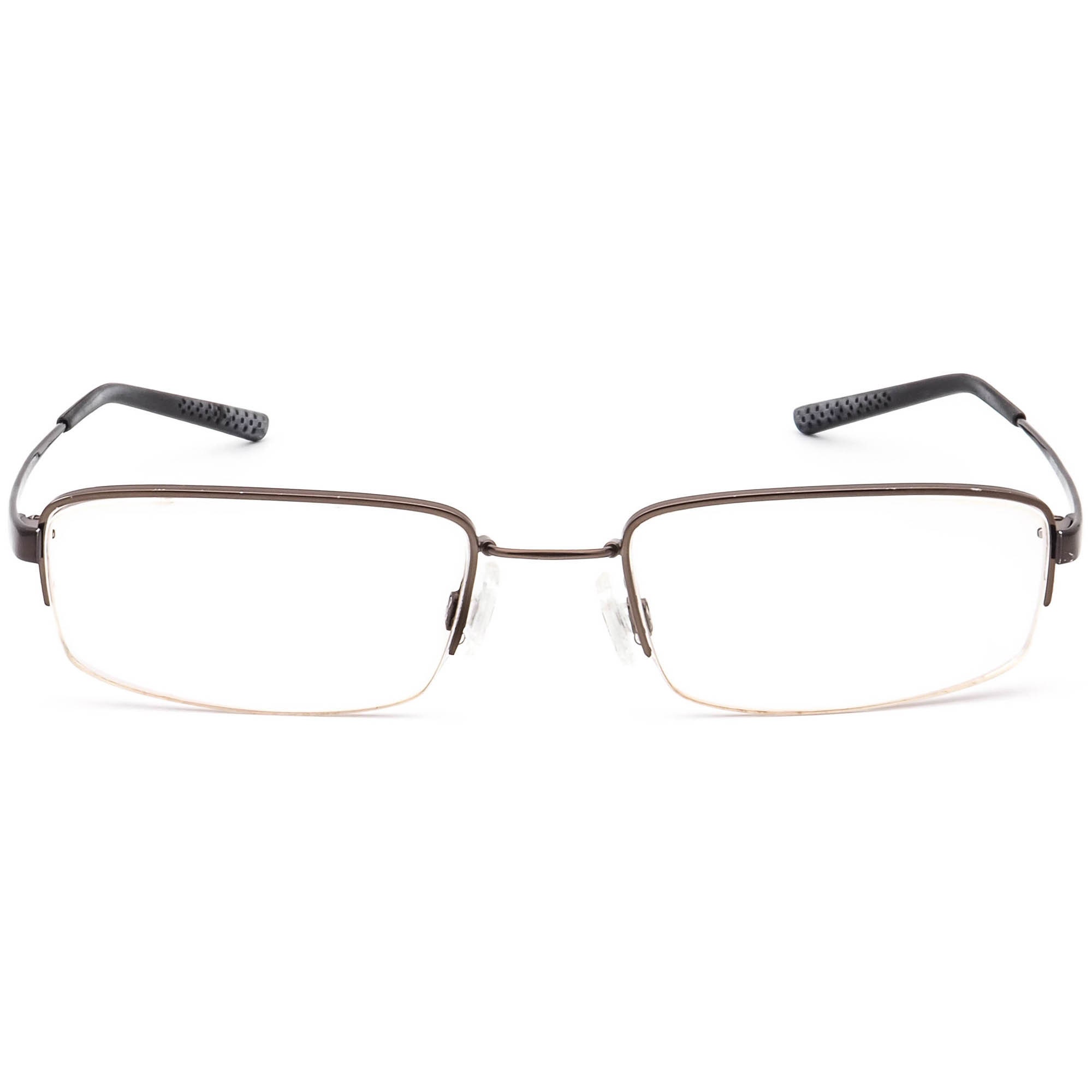 Nike Men's Eyeglasses 4192 215 With Flexon Brown Half Rim Metal Frame ...