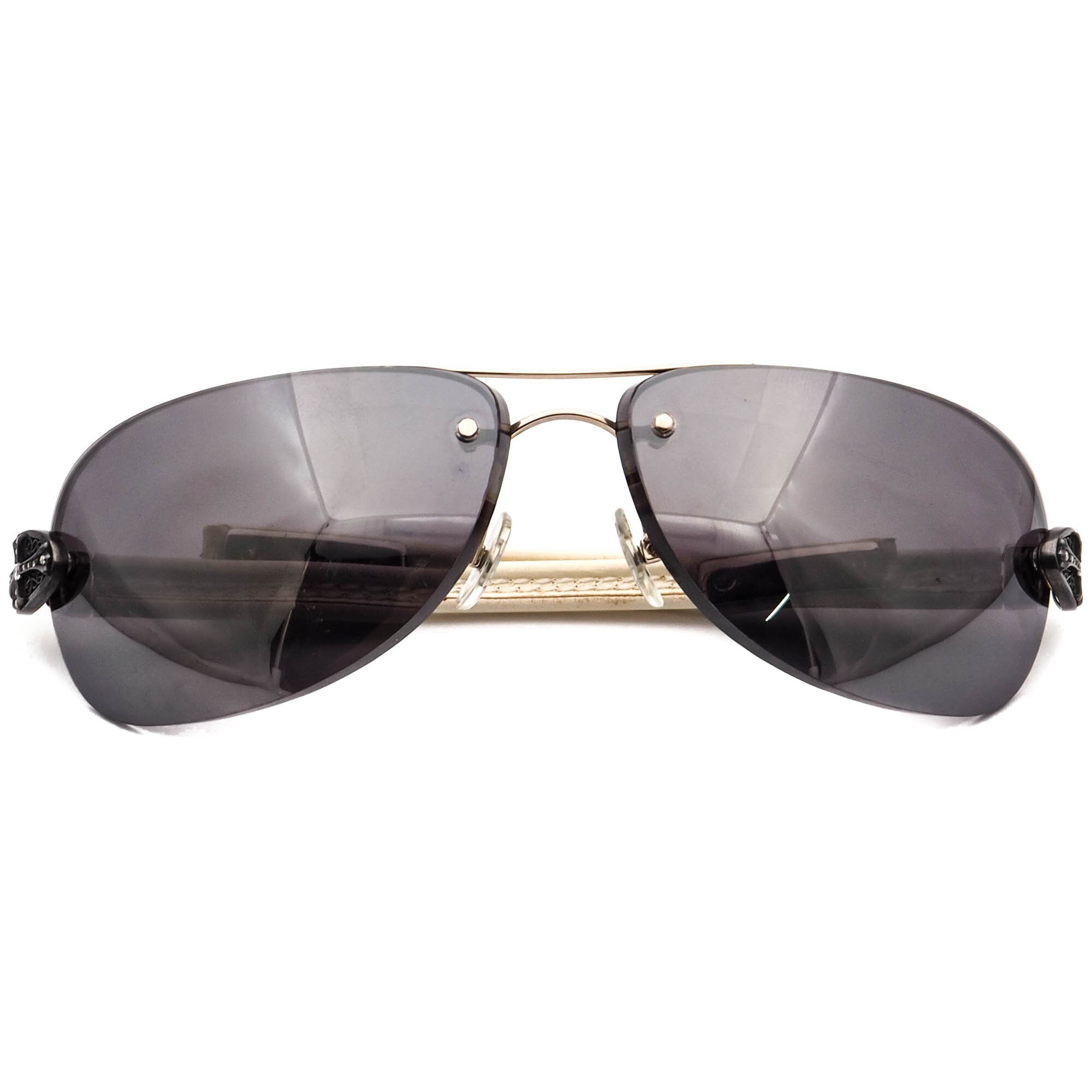 Chrome Hearts Rare Sunglasses “FRAME ONLY” Ivory Leather Chrome Hearts Rare Sunglasses “FRAME ONLY” Ivory Leather