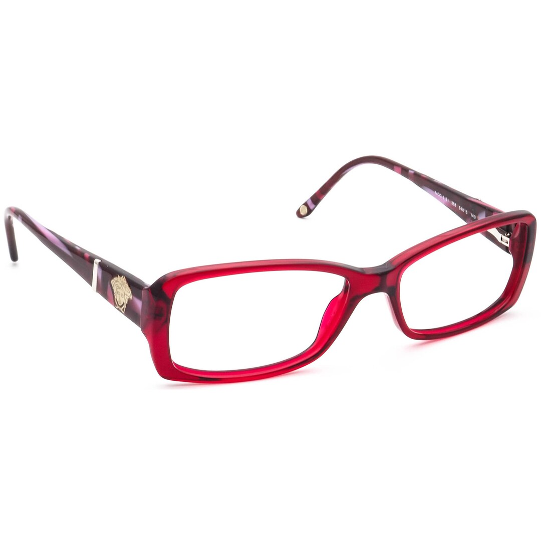 Versace Eyeglasses MOD. 3131 388 Clear Red Rectangular Frame - Etsy