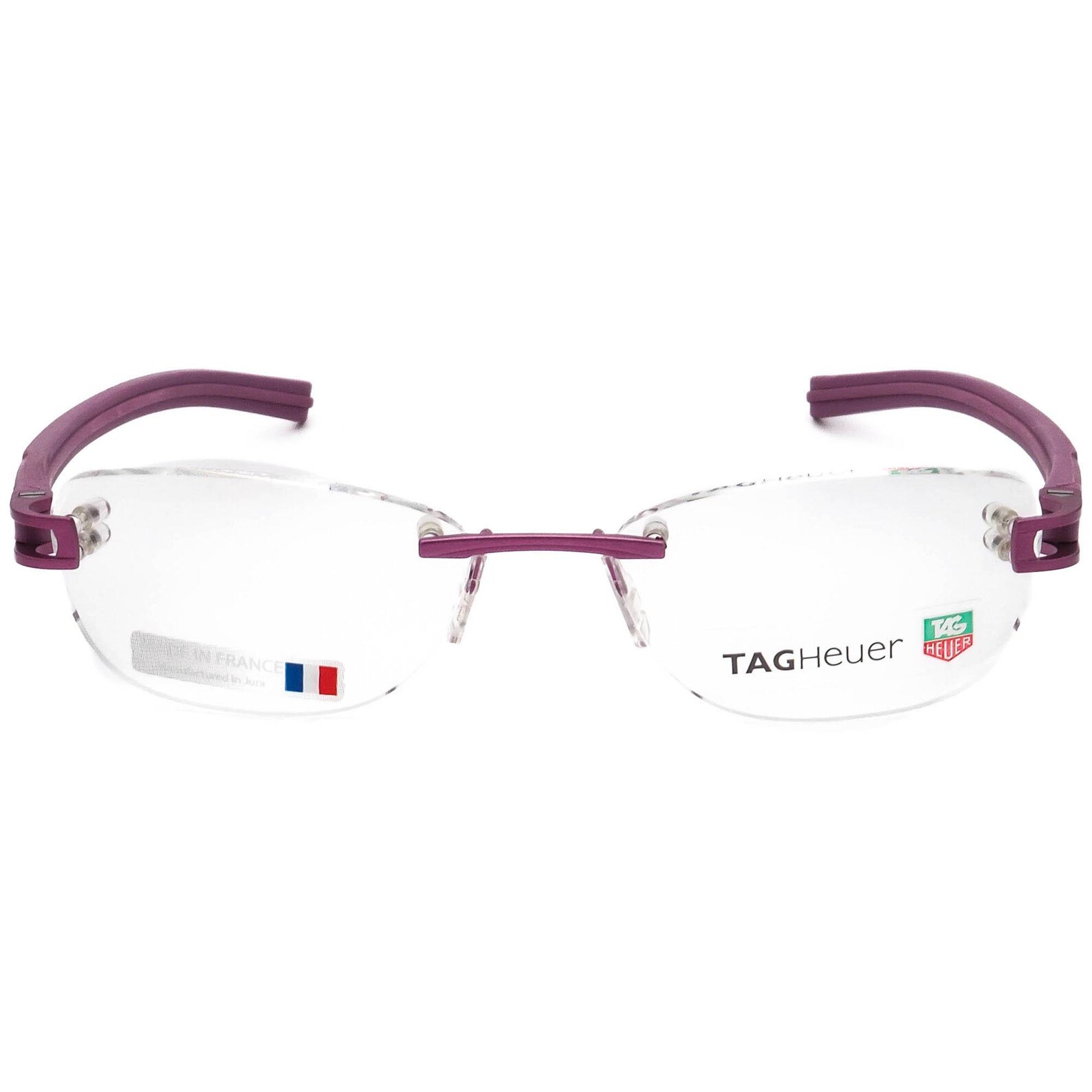 Tag Heuer Eyeglasses TH 7646 016 Matte Mountbatten Pink Rimless Frame ...