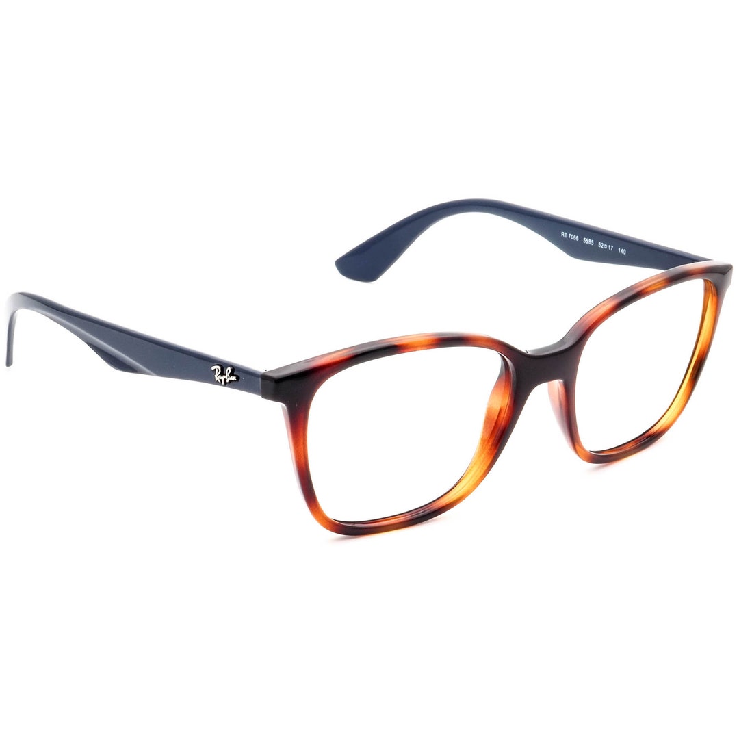 Ray-ban Men's Eyeglasses RB 7066 5585 Tortoise/navy Blue Square Frame ...