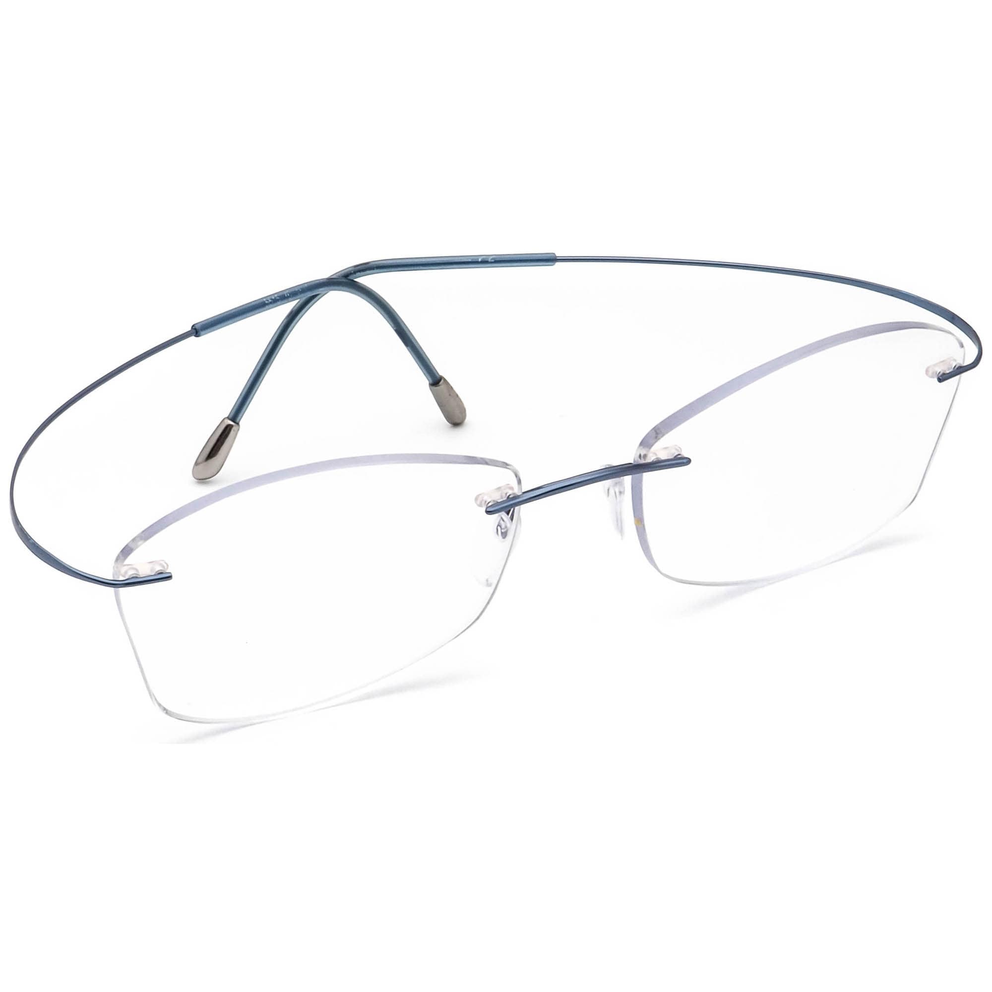 Silhouette Eyeglasses 5515 70 4640 Titan Blue Rimless Frame Etsy
