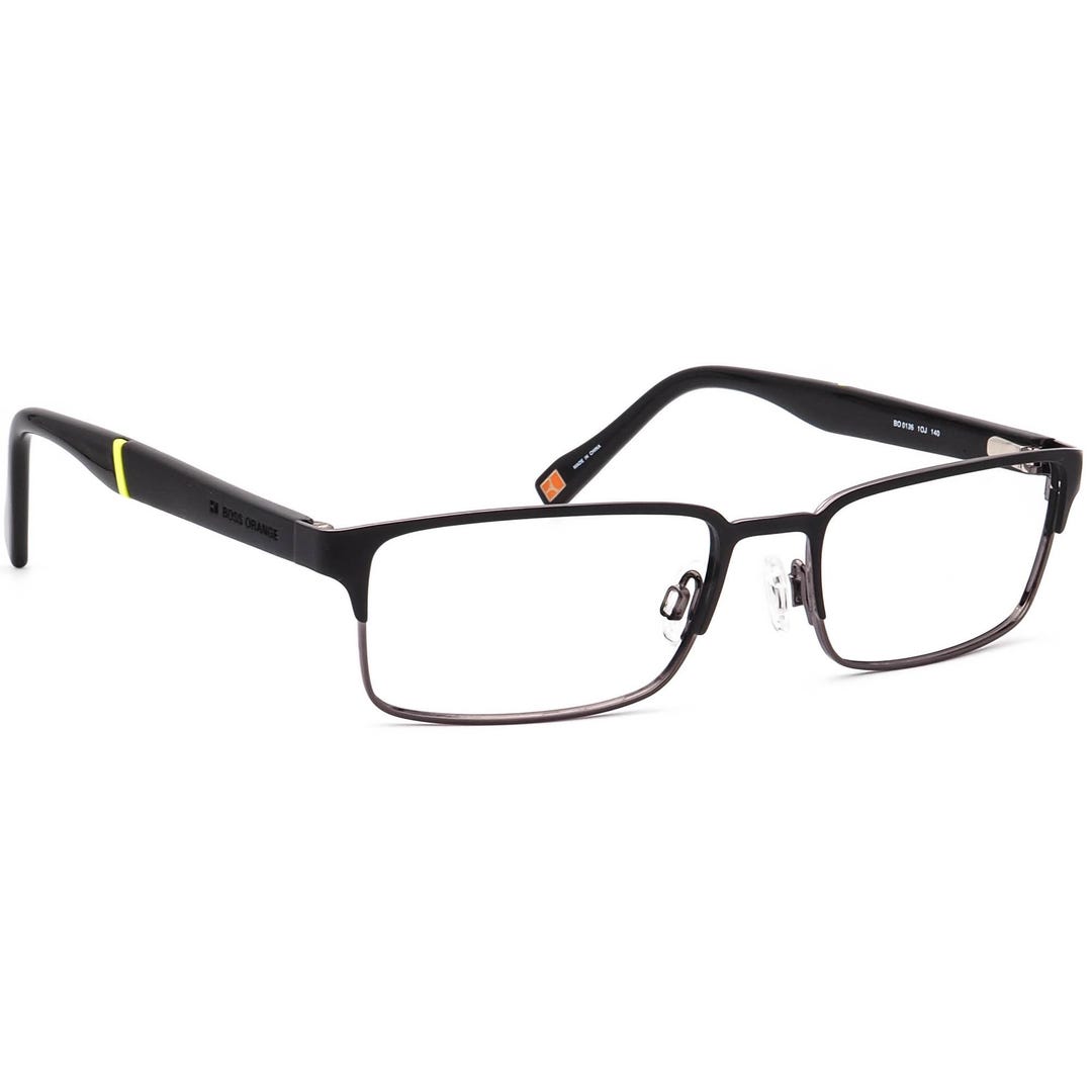 Hugo Boss Eyeglasses BO 0136 1OJ Matte Black/gunmetal Rectangular Frame ...