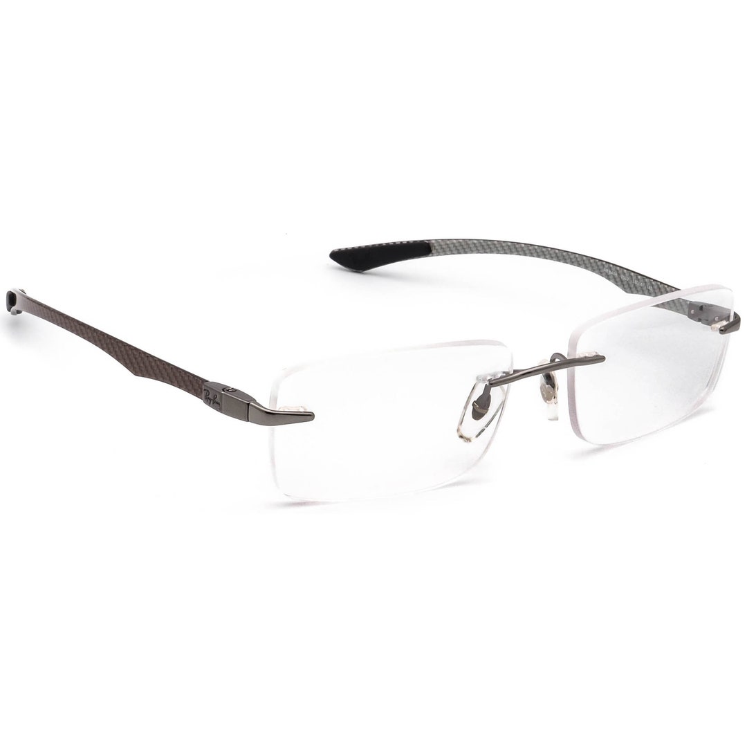 Ray-ban Eyeglasses RB 8404 2502 Gunmetal/carbon Fiber Rimless Italy 53 ...