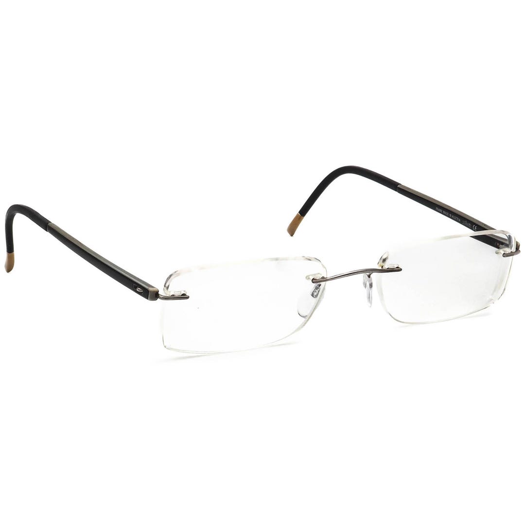 Silhouette Eyeglasses 7642 60 6060 Titan Gunmetal/black Rimless Frame ...