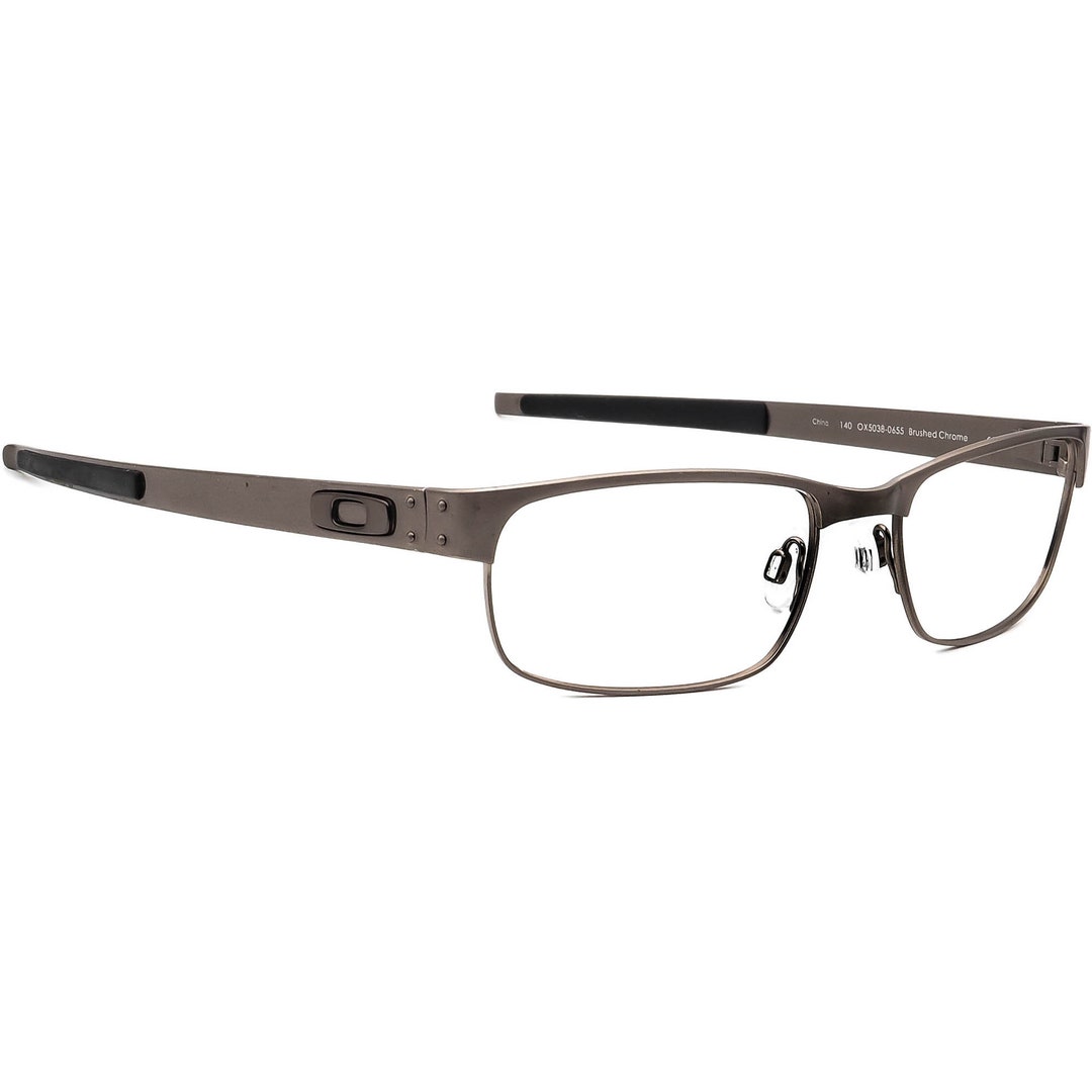 Oakley Men's Eyeglasses OX5038-0655 Metal Plate Brushed Chrome ...