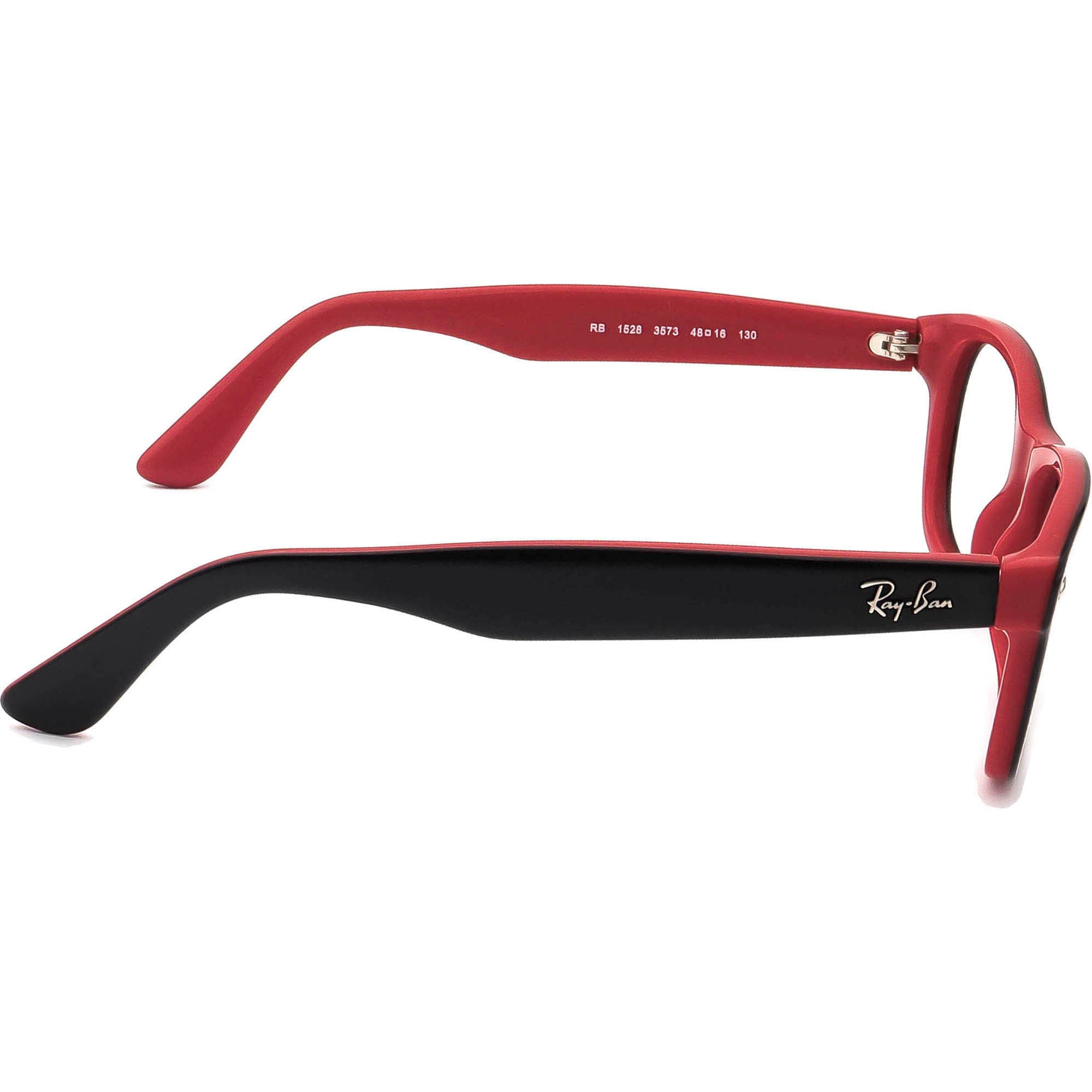 Ray-Ban Small Eyeglasses RB 1528 3573 Black on Red Square | Etsy