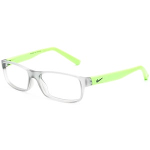 Nike Junior Eyeglasses 5090 030 Matte Transparent Gray/lime Green ...