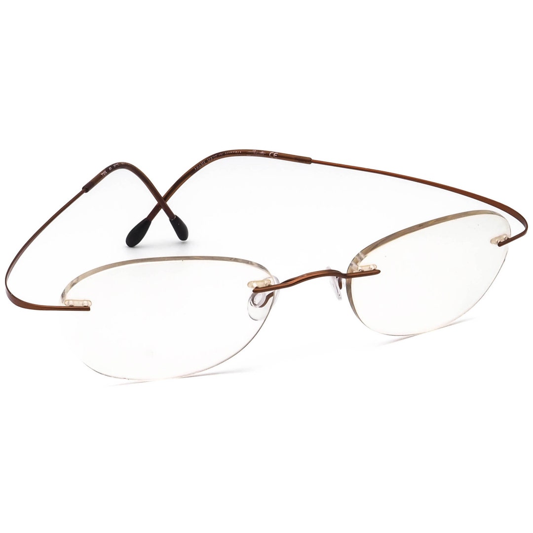Silhouette Women's Eyeglasses 7395 40 6069 Titan Brown Rimless Frame ...