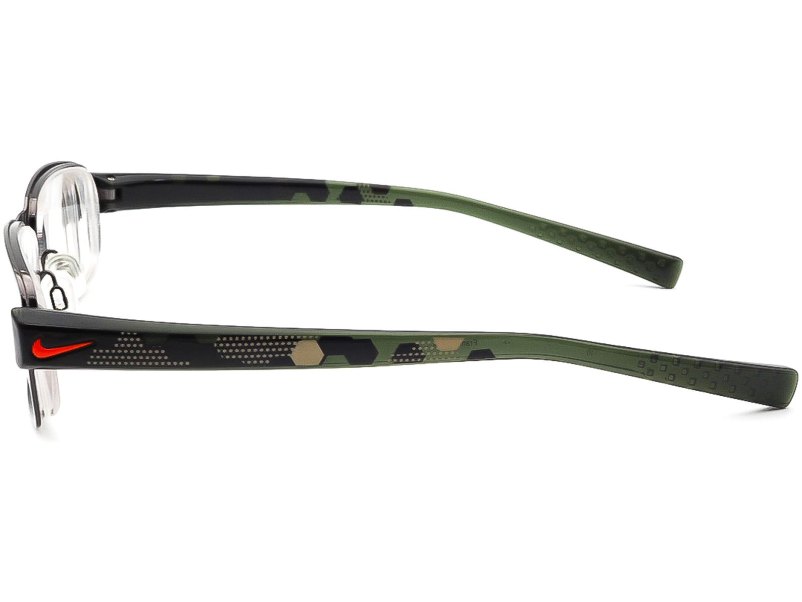 Nike Eyeglasses Nike 8077 002 Black Chrome Rectangular Frame 51[]18 140 ...