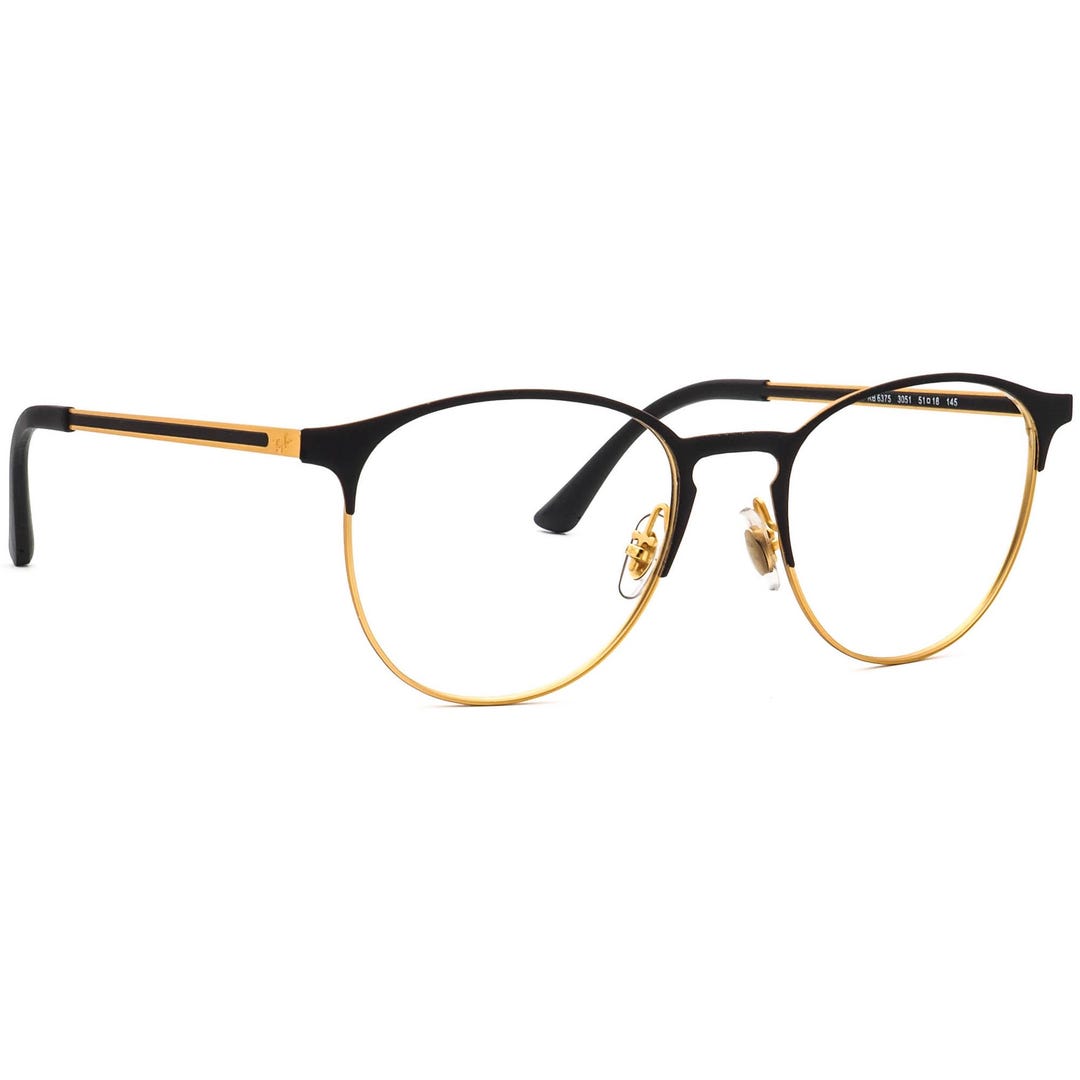 Ray-ban Eyeglasses RB 6375 3051 Matte Black/gold Phantos Metal Frame 51 ...