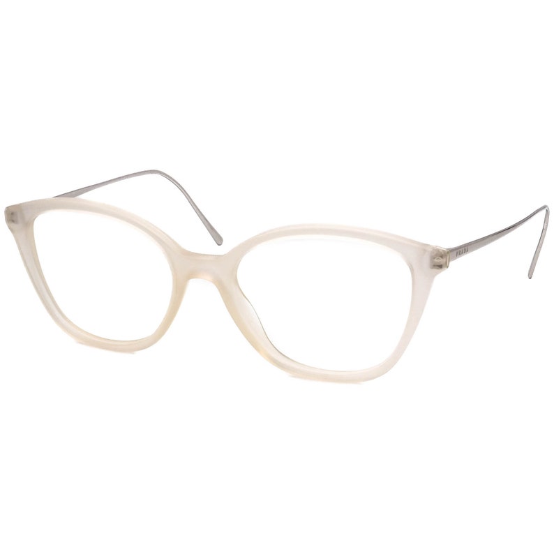 Prada Women's Eyeglasses VPR 11V 317-1O1 Opal Transparent/silver Semi ...