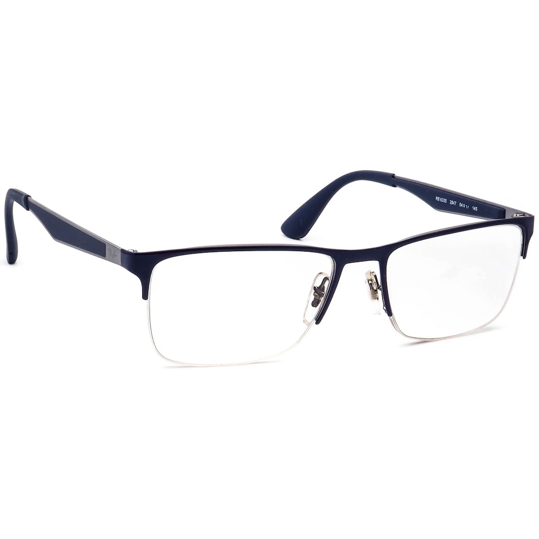 Ray-ban Men's Eyeglasses RB 6335 2947 Blue Half Rim Metal Frame 5417 ...