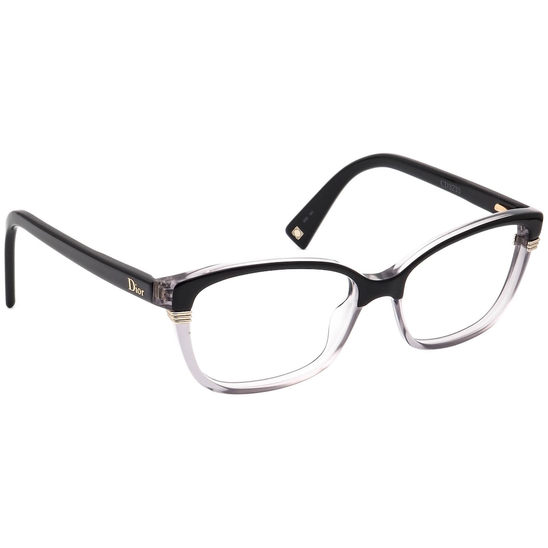 Christian Dior Women's Eyeglasses CD3233 GNS Gloss Black/crystal Gray ...