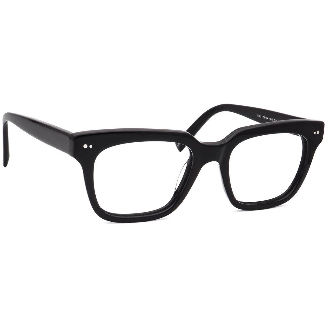 Warby Parker Eyeglasses Winston W 1100 Polished Black Square Frame 5119 ...