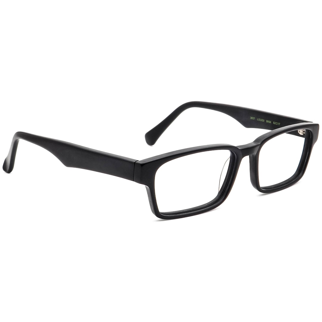 Bevel Eyeglasses 3637 Louigi BKM Matte Black Rectangular Frame Japan 52 ...