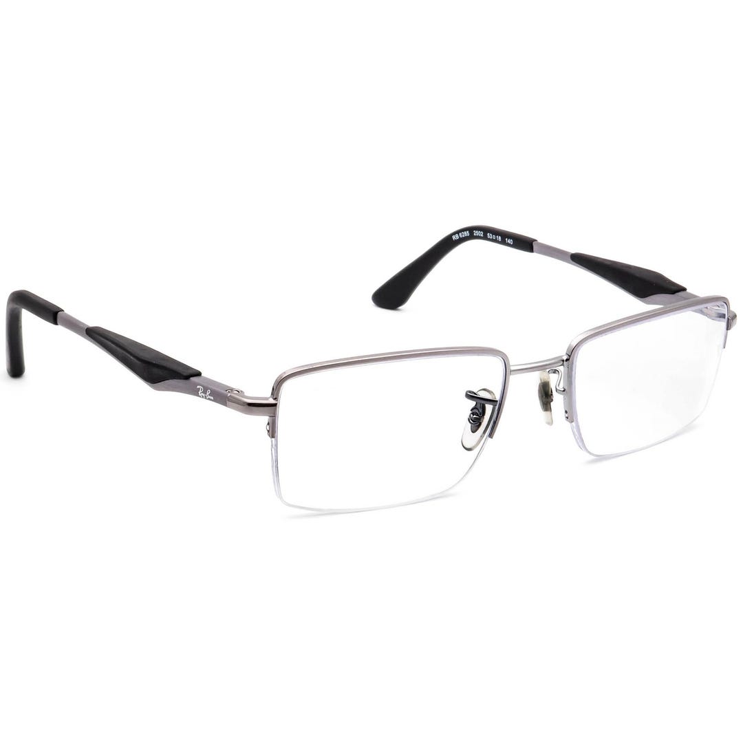 Ray-ban Men's Eyeglasses RB 6285 2502 Gunmetal Half Rim Metal Frame 53 ...