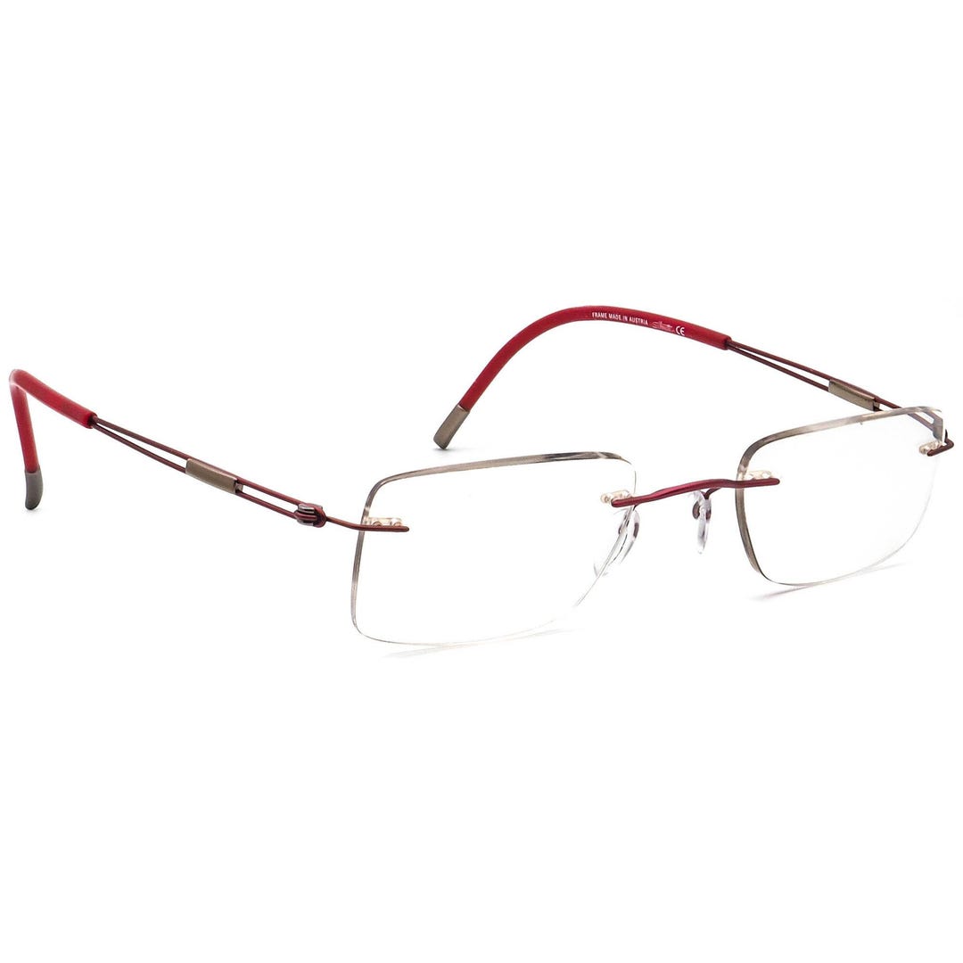 Silhouette Eyeglasses 5227 40 6059 Red Matte Rimless Frame Austria 47 ...