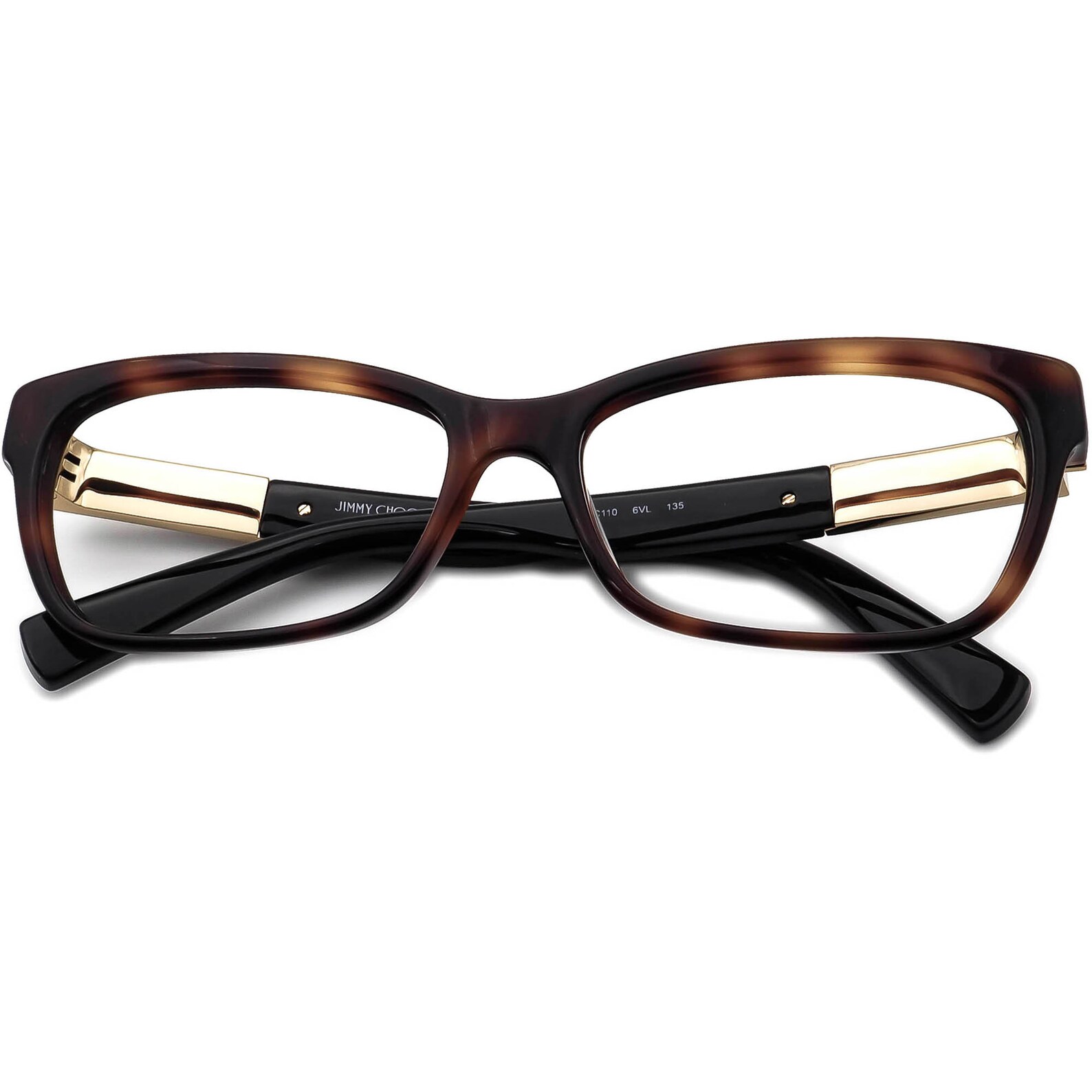 Jimmy Choo Eyeglasses Jc110 6vl Tortoiseblackgold Cat Eye Etsy