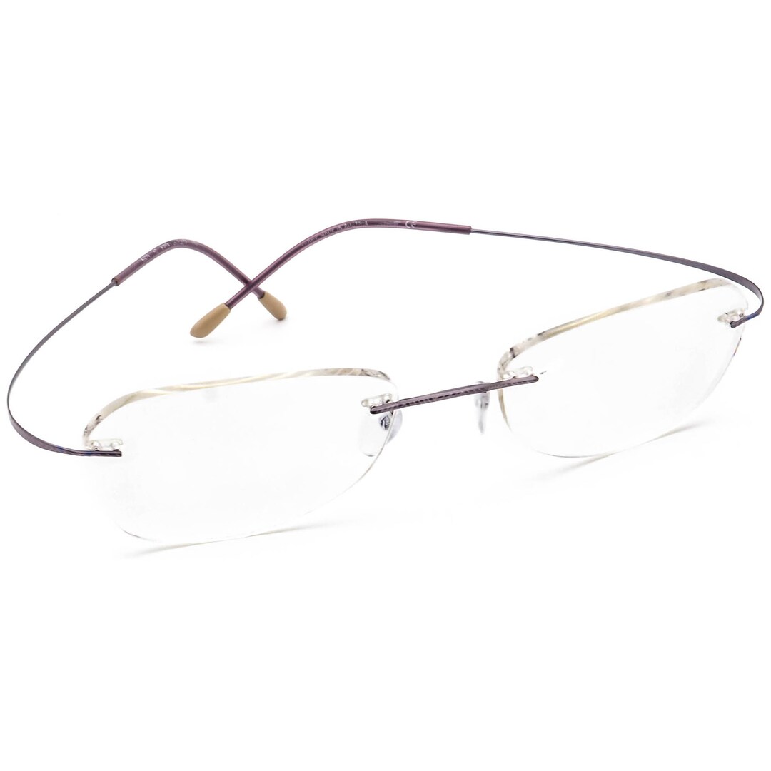 Silhouette Eyeglasses 6623 40 6103 Patterned Purple Rimless Frame 52 ...