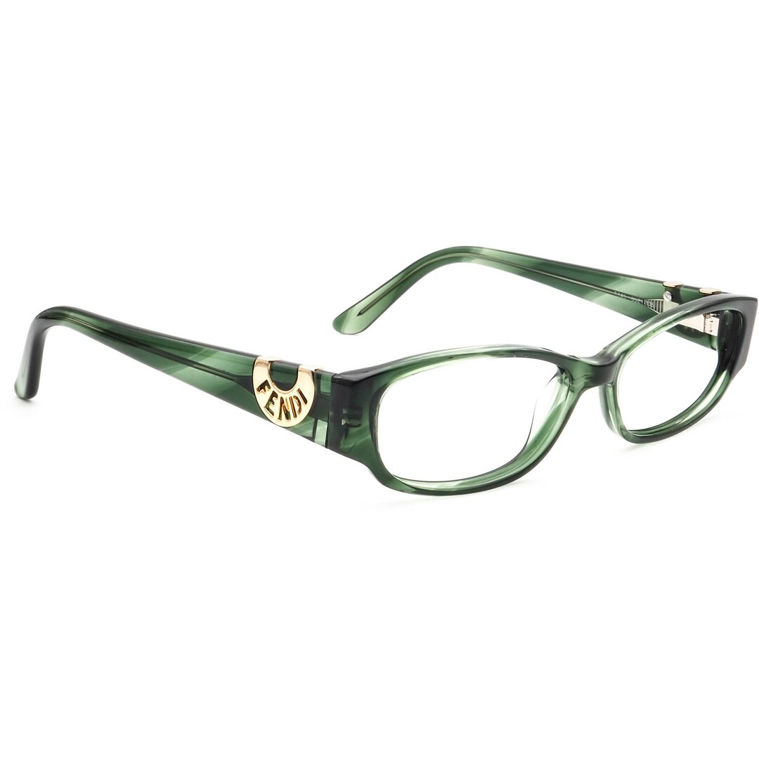 Fendi Women's Eyeglasses F845 052 Striped Transparent Green Rectangular ...