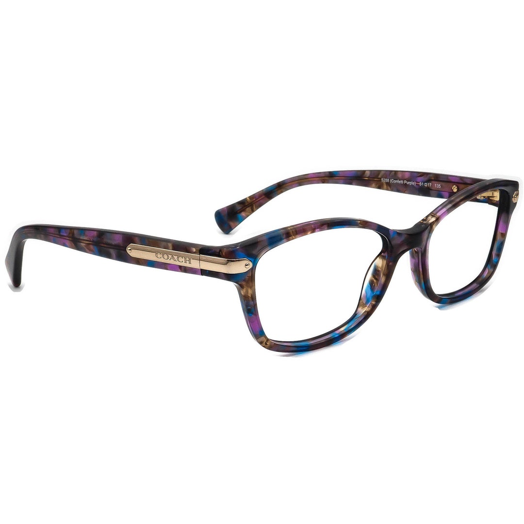 Coach Women's Eyeglasses HC 6065 5288 Confetti Purple B-shape Frame 51 ...