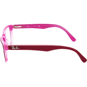 Ray-ban Small Eyeglasses RB 1555 3761 Red on Pink Square Frame 48[]16 ...