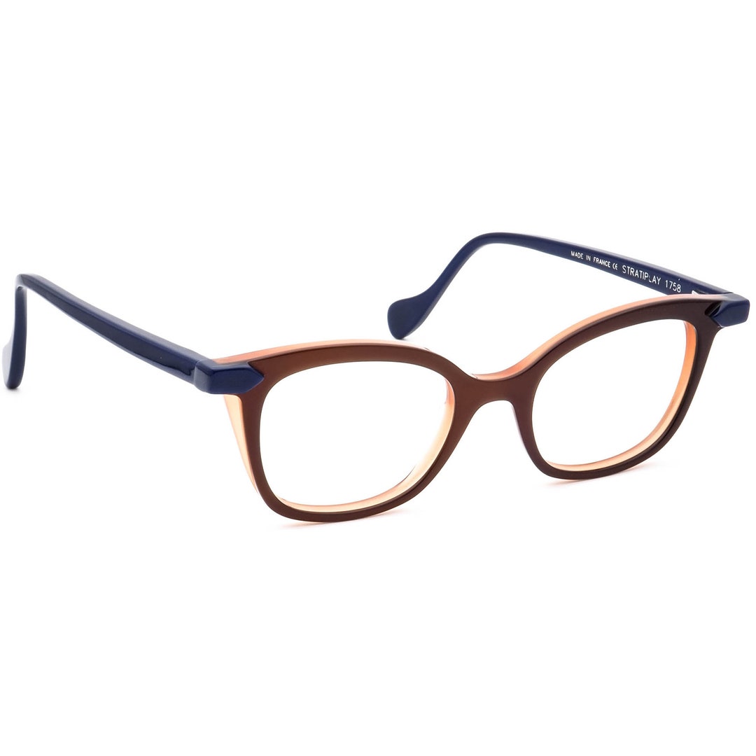 Anne Et Valentin Eyeglasses Stratiplay 1758 Brown & Blue Frame France ...