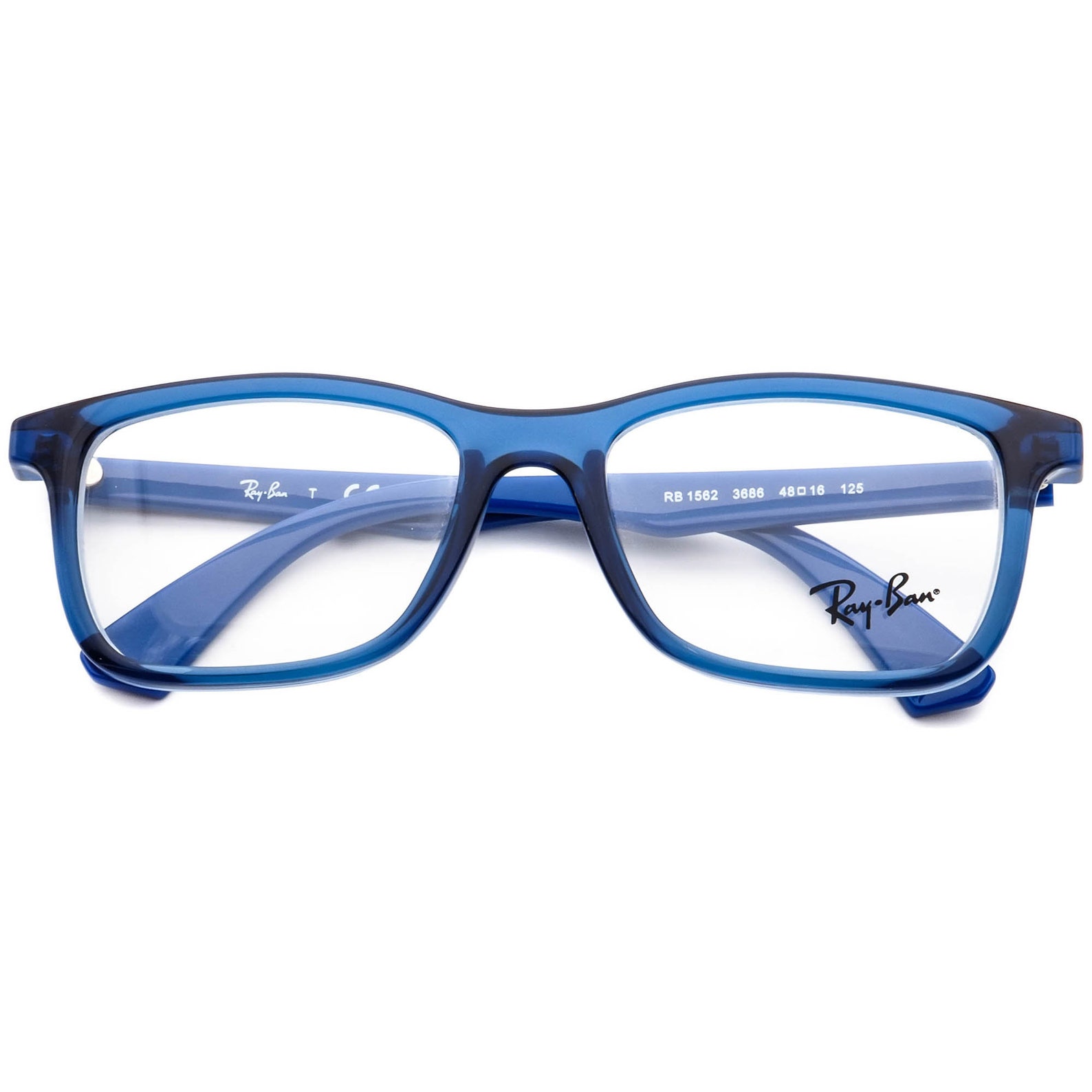 Ray-ban Kids' Eyeglasses RB 1562 3686 Blue Rectangular Frame 48[]16 125 ...