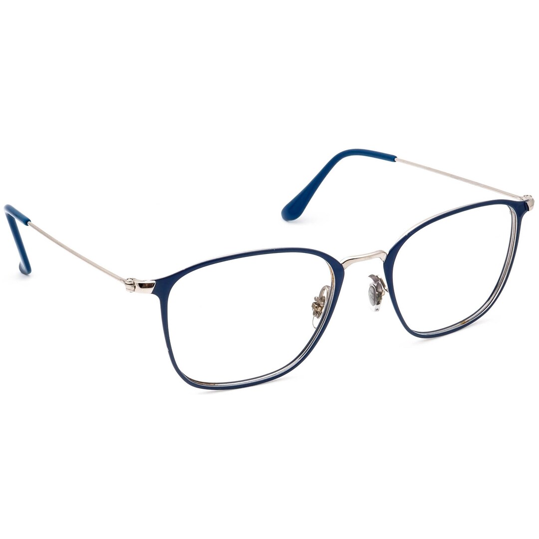 Ray-ban Eyeglasses RB 6466 3101 Blue & Silver Square Metal Frame 51[]19 ...