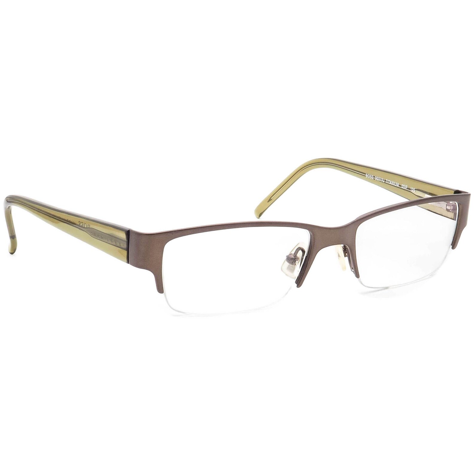 Hugo Boss Eyeglasses 0037/U 0SIF Opaque Olive Half Rim Frame Italy 50 ...