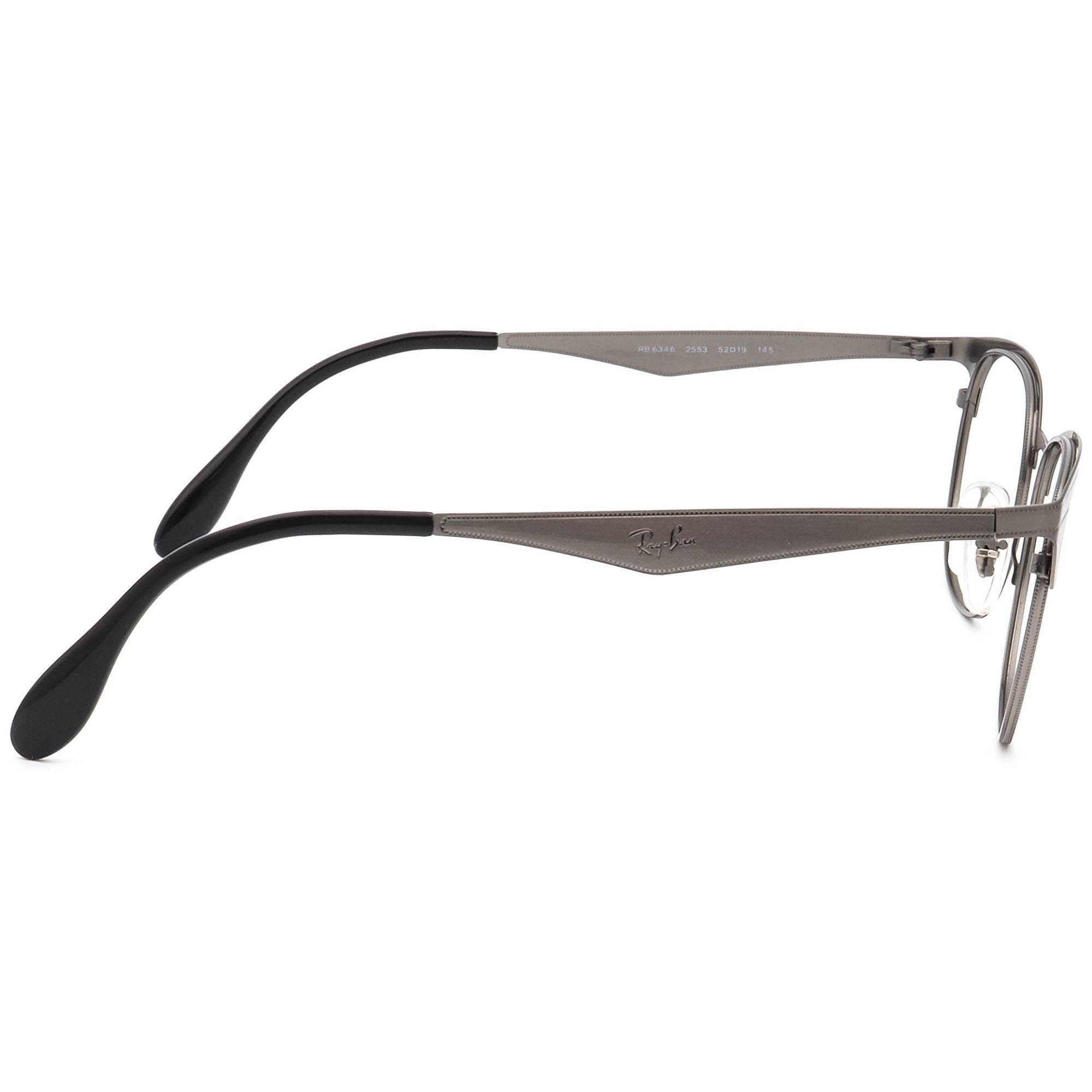 Ray-ban Eyeglasses RB 6346 2553 Polished Gunmetal Square Frame Italy 52 ...