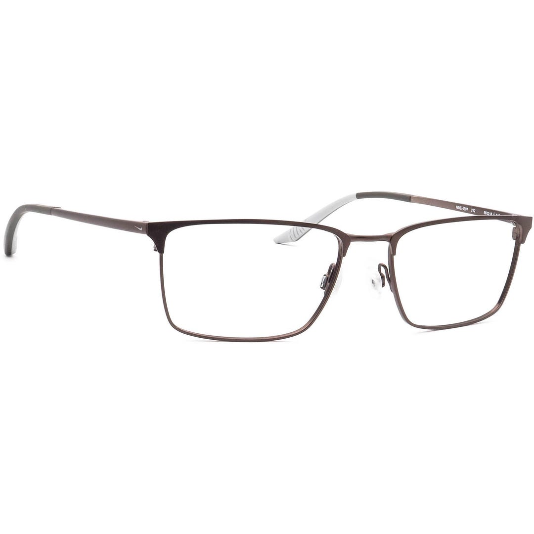 Nike Men's Eyeglasses 4307 212 Flexon Bridge Matte Brown Square Metal ...