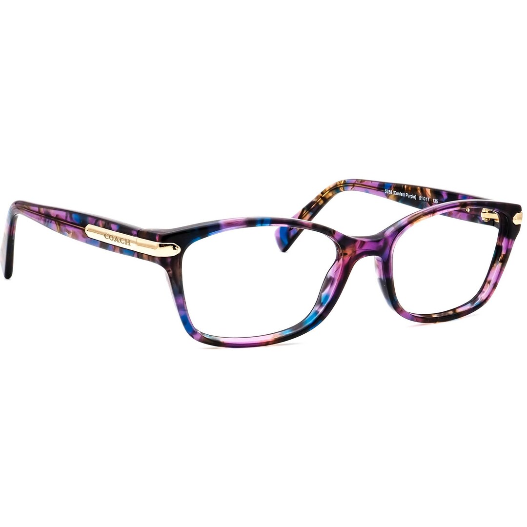 Coach Women's Eyeglasses HC 6065 5288 Confetti Purple Square Frame 51 ...